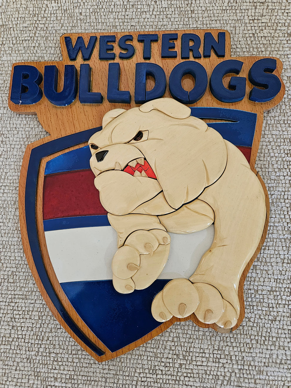 Western Bulldogs Wooden Wall Plaque – POP UP CARDS GK